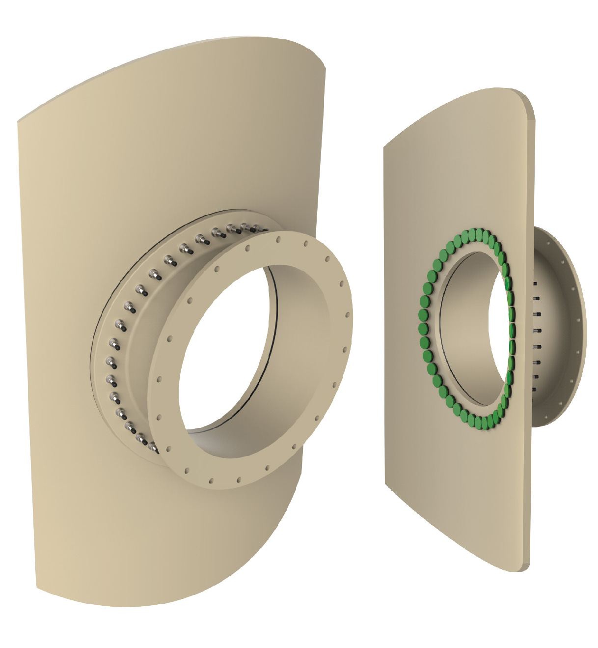 Fiberglass Tank Adapters with C276 Hardware and EPDM Gaskets On CRP ...